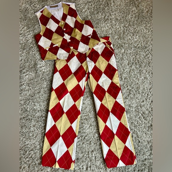 Loudmouth | Pants | Loudmouth Merlot And Gold Argyle Vest And Pant Suit ...